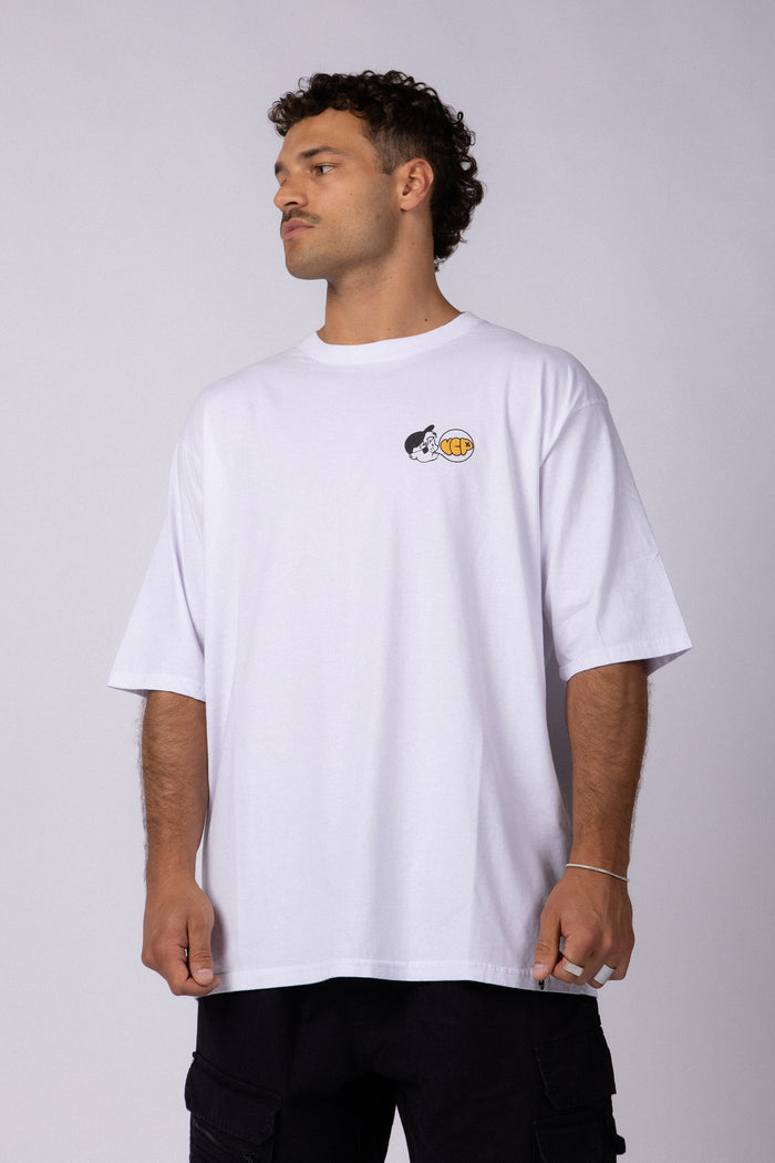 Remera Over Taz Sweet Blanca